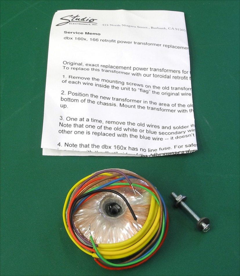dbx 160x 160xt dbx 166 power transformer replacement kit, New toroidal ...